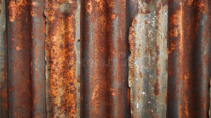 Close-up of Weathered and Rusted Corrugated Metal Stock Illustration ...
