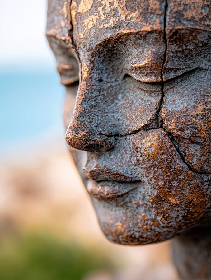 Close-up of Weathered Stone Face Stock Illustration - Illustration of ...