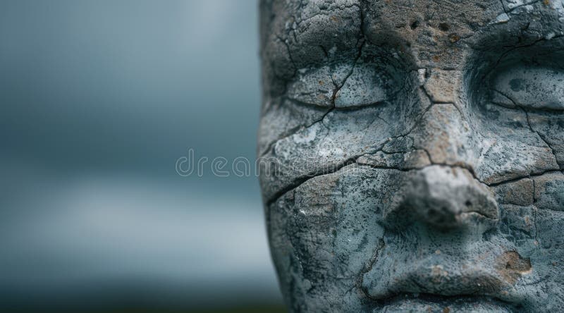 Close-up of Weathered Stone Face Stock Illustration - Illustration of ...
