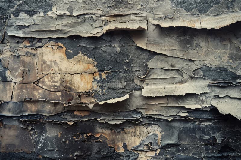 Close-up of Weathered Surface with Peeling Paint, Revealing Decay, a ...