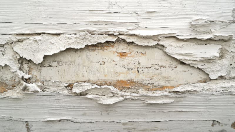 Close-Up of Weathered White Wood Texture with Peeling Paint Stock ...