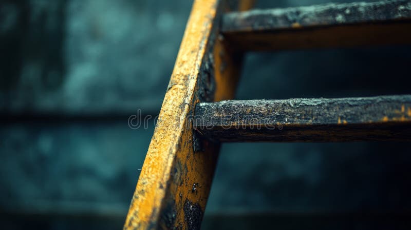 Blue Ladder Leaning Against a Weatherboard Wall that Has Been Painted ...