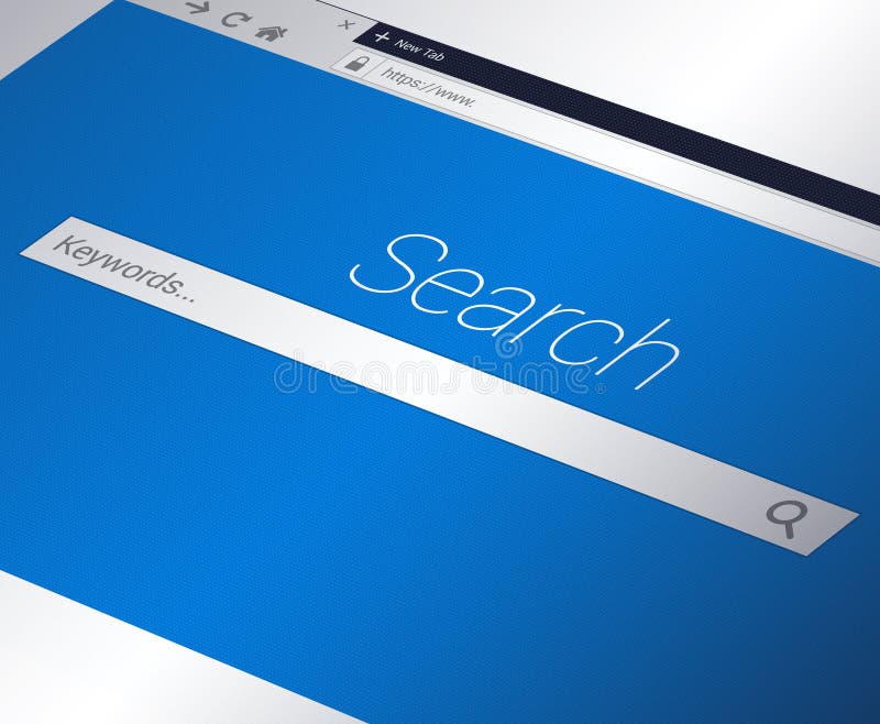 Close-up of Web Browser with Search Engine Bar and Address Bar Stock ...