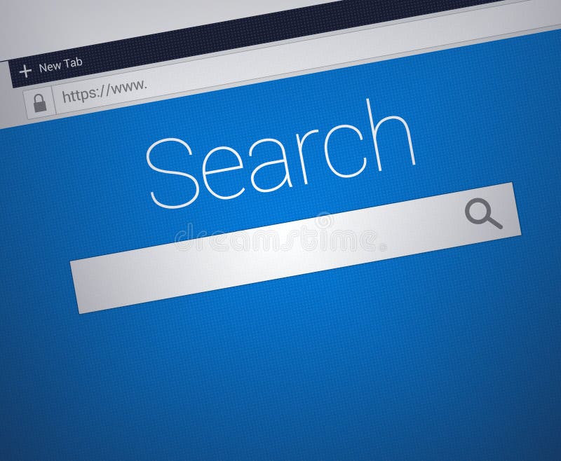 Close-up of Web Browser with Secure Address Bar and Search Field Bar ...