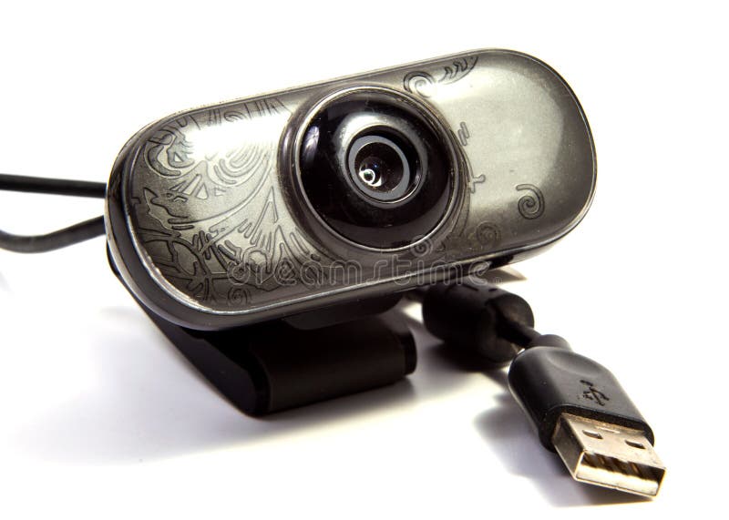 Close Up of the Web Computer Camera Isolated Stock Photo - Image of ...