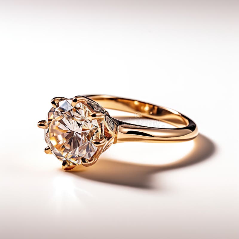 An Engagement Ring on a White Background Generated by Artificial ...