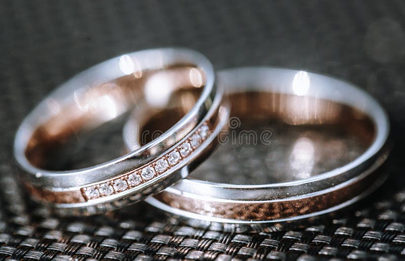 Close Up of Wedding Rings from White Gold, Wedding Concept Stock Photo ...
