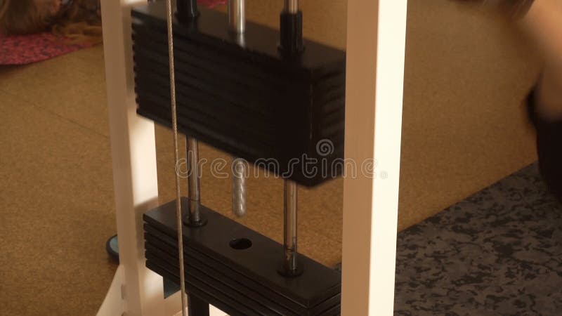 Weight Stack Machine Designed To Provide Tension on Muscles Stock Video ...