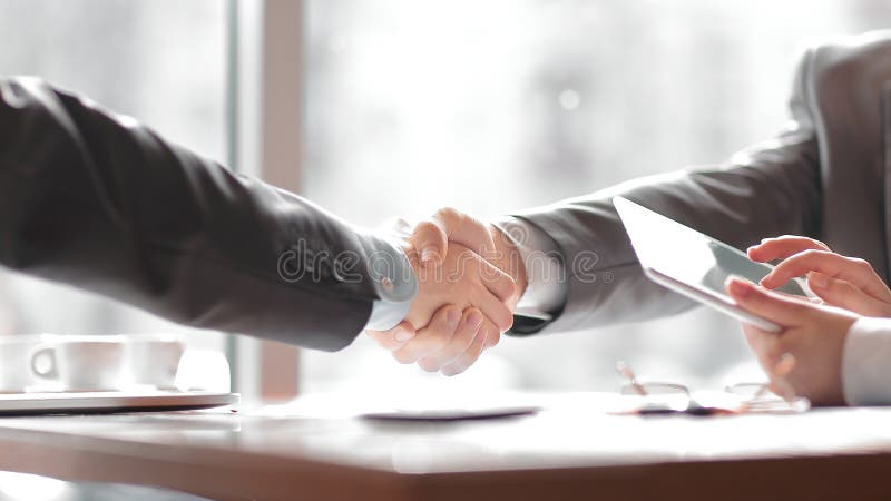 Welcome and Handshake of Business People in the Office. Stock Image ...