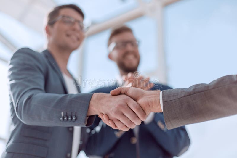 Close Up. Welcome Handshake of Business People Stock Image - Image of ...