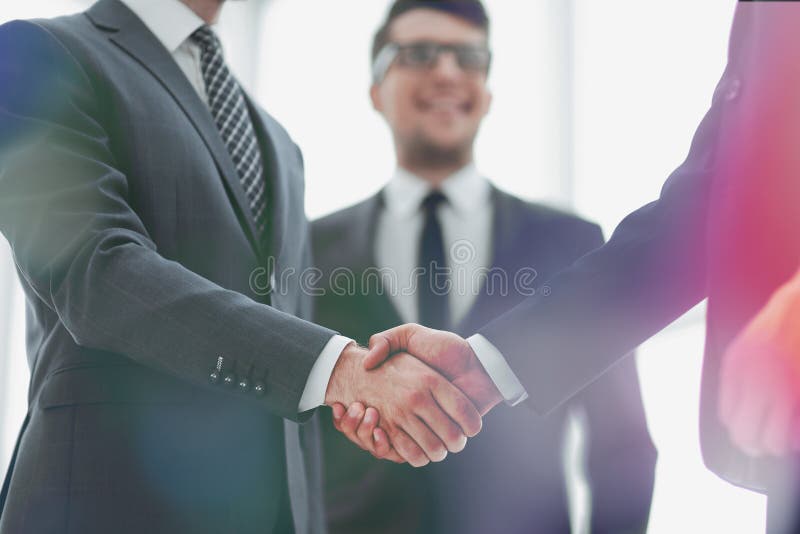 Close Up.welcome Handshake of Business People Stock Photo - Image of ...