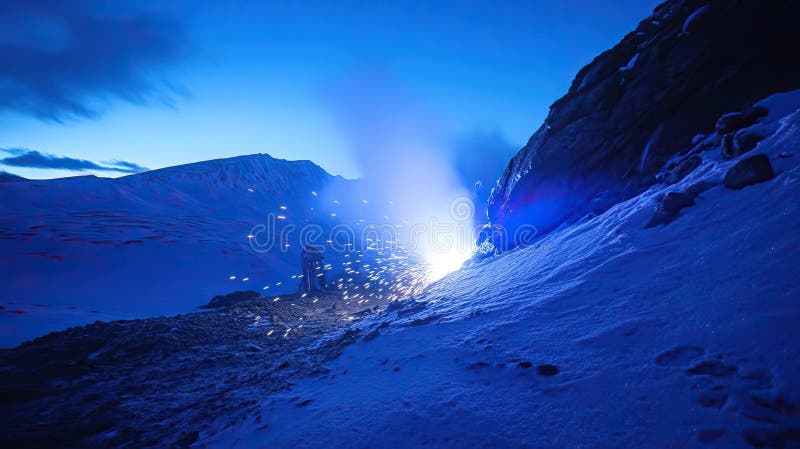 Close-up of a Welding Arc in Progress, Bright Blue-white Light and ...