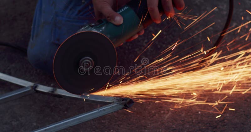 Close-up of Welding with Argon or Electrode by the Strong Hands of a ...
