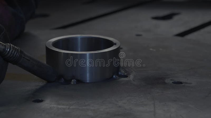 Close-up Welding of Metal Ring To Structure. Creative Stock Image ...