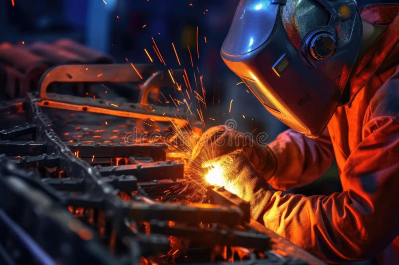 Close-up of Welding Process on Car Chassis Stock Image - Image of ...