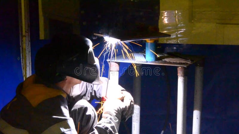 Process of Welds Passivation at Steel Factory. Creative. Substance for ...