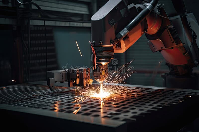 Close-up of Welding Robot, Its Torch Moving and Creating Precise Welds ...