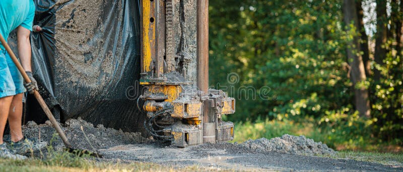 Close Up of Well Drilling Rig Boring Dowin into the Earth. Stock Image ...
