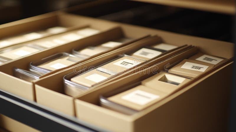 Close-up of a Well-organized Shipping Box with Clear Labels and Quick ...