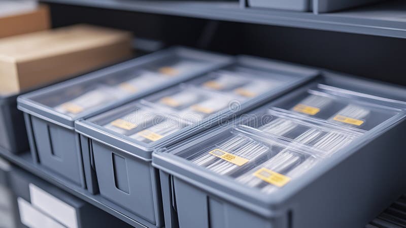 Close-up of a Well-organized Shipping Box with Clear Labels and Quick ...