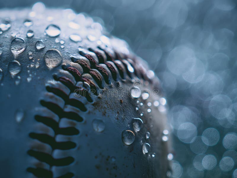 Close-up of a Wet Baseball stock image. Image of wetness - 320286563
