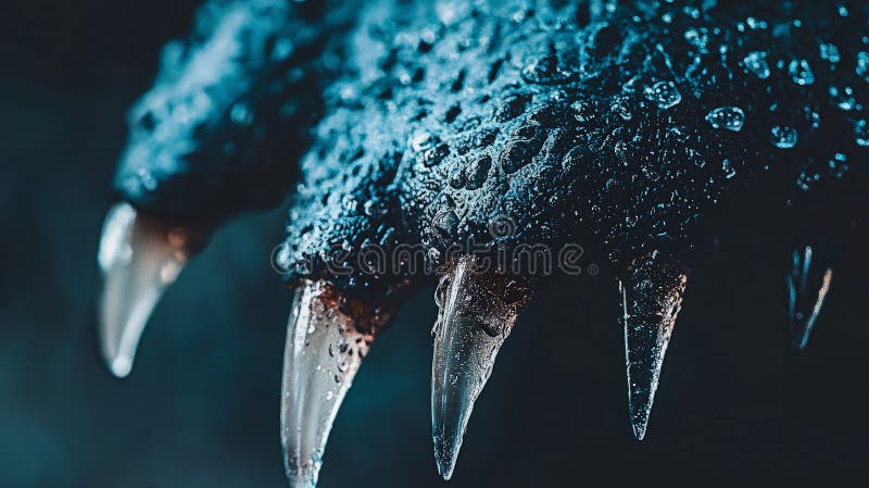 Close-up Wet Bear Paw, Sharp Claws, Dark Background, Nature Wildlife ...