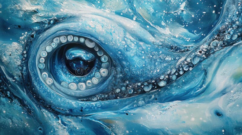 Close-up of a Whale S Eye in a Vibrant Ocean Scene Stock Illustration ...