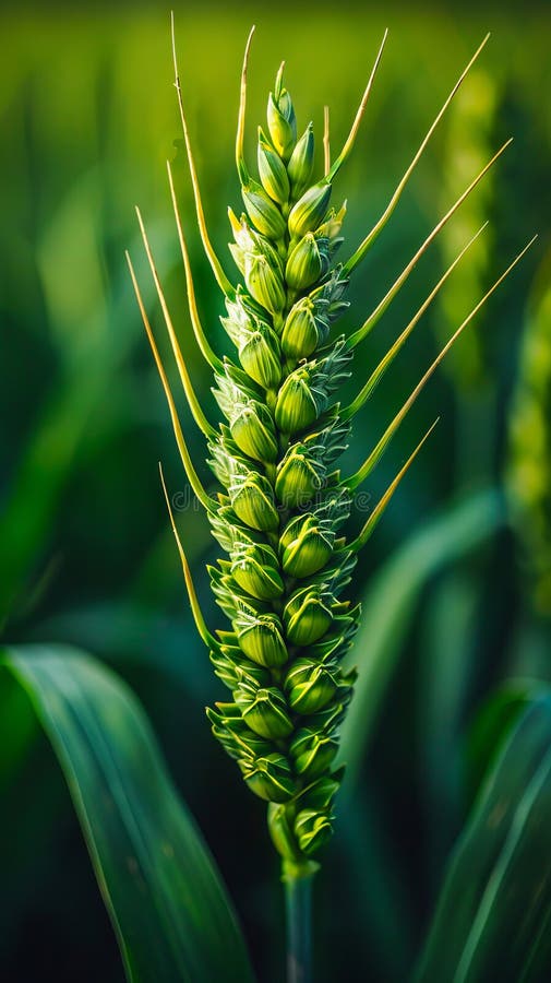 A Close Up of a Wheat Plant in a Field Stock Image - Image of closeup ...
