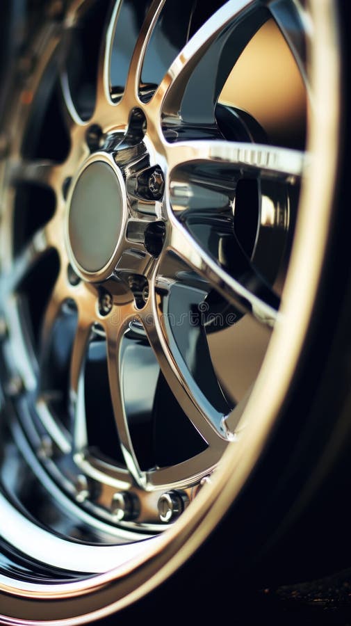 A Close Up of a Wheel on a Car, AI Stock Illustration - Illustration of ...