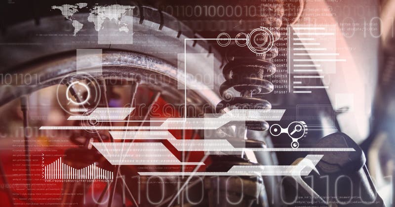 Close Up of Wheel with White Interface Stock Illustration ...