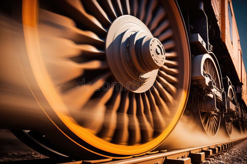Close-up of the Wheels of a Train, Spinning on the Tracks Stock ...
