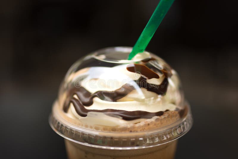 Close Up of Whipped Cream on Top of a Java Chip Frappe. Stock Photo ...