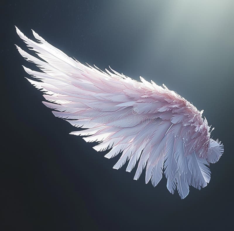 A Close Up of a White Angel Wing Flying through the Air Stock ...