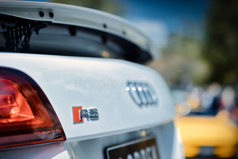 Close-up of a White Audi R8 Supercar in Sunlight Editorial Photo ...