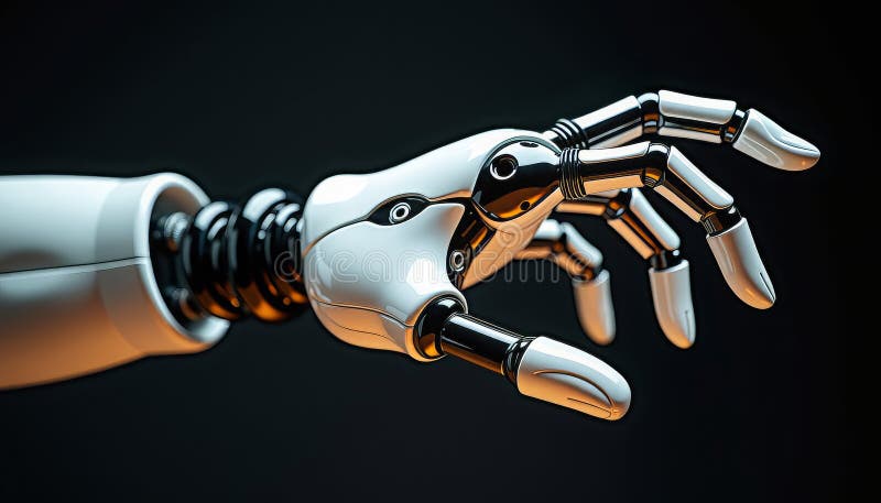 Close-up of a White Bionic Prosthetic Arm with a Smooth Surface. Stock ...