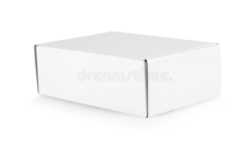 Close Up of a White Box Template on White Background Stock Image ...