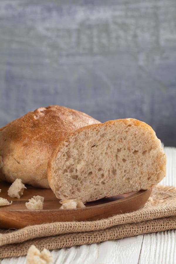 White bread bun on plate stock image. Image of baked - 141233171