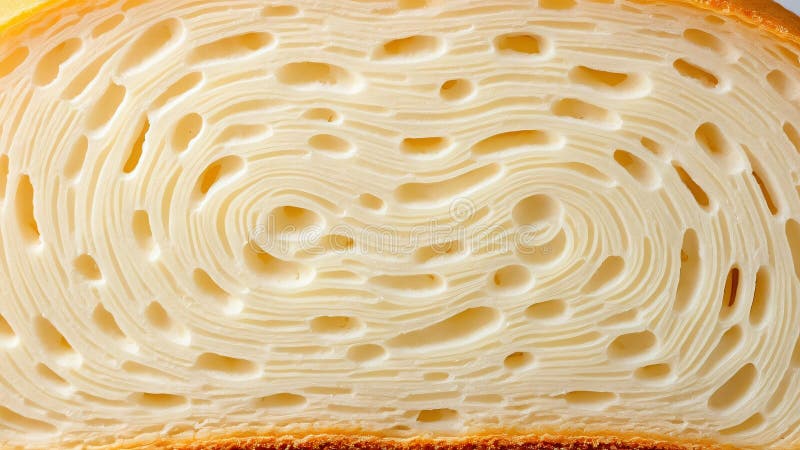 Close-up White Bread Texture, Detailed Top View of Plain Bread Slice ...
