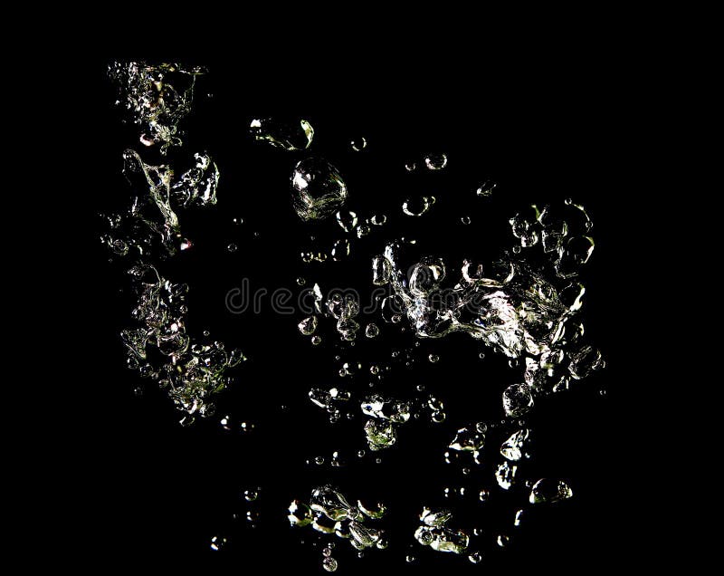 Collection Water Bubble Black Oxygen Air in Underwater Clear Liquid ...