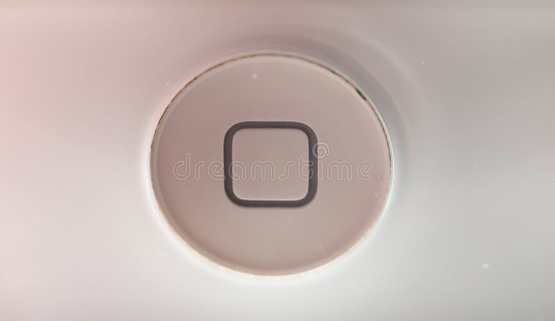 Close Up of White Button on Phone with Square Editorial Stock Photo ...