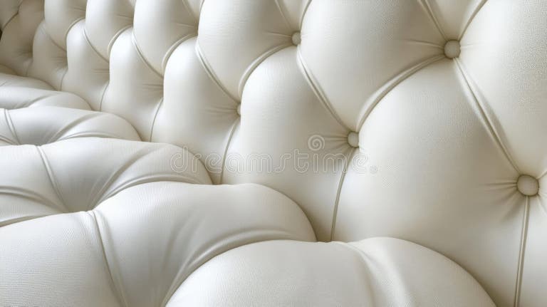 Close-Up of White Button-Tufting Upholstery Texture Stock Illustration ...