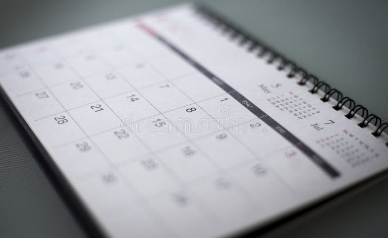 Close Up White Calendar on Table. Stock Image - Image of closeup, 2023: ...
