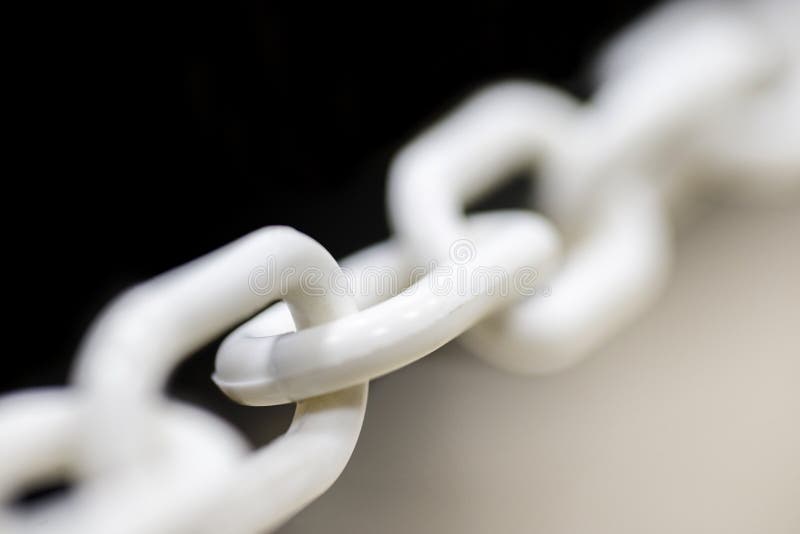 Close Up White Chain between Light and Dark Background. Closeup White ...
