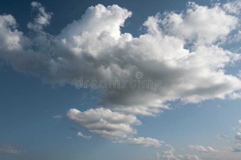 Close-up of White Cloud in Blue Evening Sky Stock Image - Image of side ...