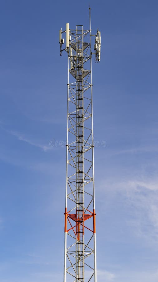 Close Up White Color Antenna Repeater Tower Stock Photo - Image of ...