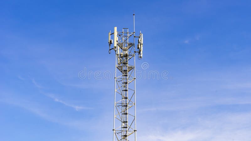 Close Up White Color Antenna Repeater Tower Stock Image - Image of ...