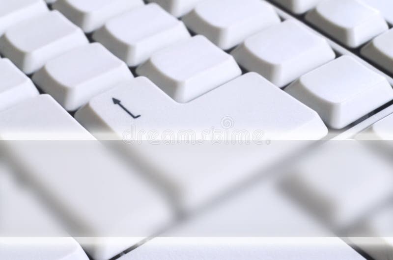 Close-up of the White Computer Classic Keyboard with Copy Space Fiel ...