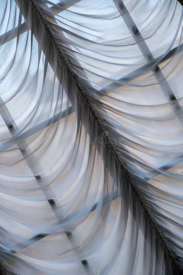 Close-up White Curtains on the Window. Beautiful Curtains in Antique ...