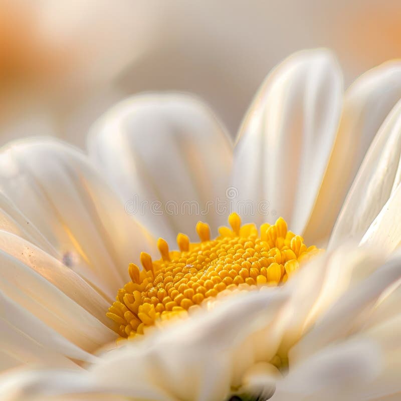 Close-up of a White Daisy in Soft Focus Stock Illustration ...