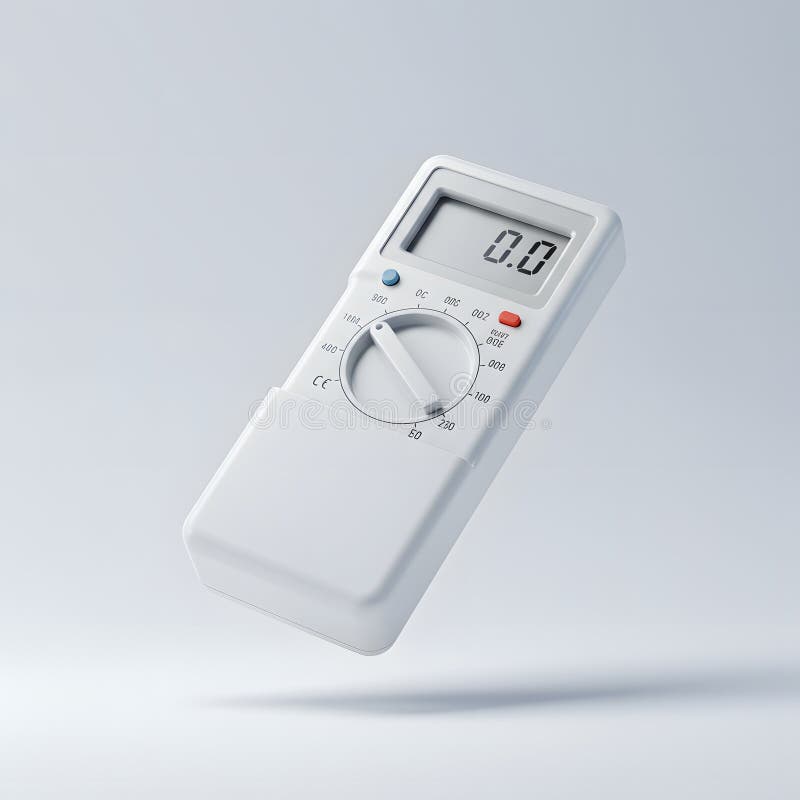 White Multimeter Displaying Zero, Precise Measurement Tool Stock Image ...